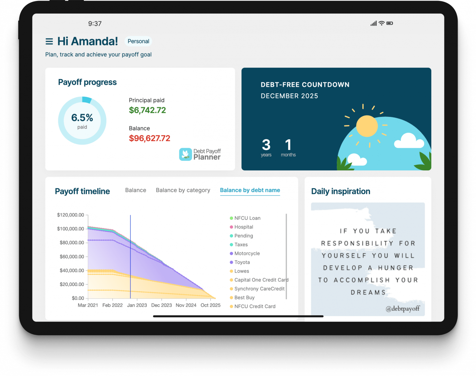Debt Payoff Planner – The #1 App to Plan and Track Your Payoff